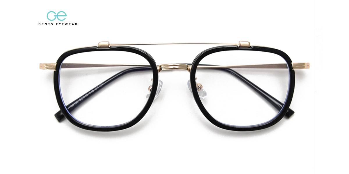 Wilson Black and Golden Aviator Eyeglasses For Men | GentsEyewear.com ...